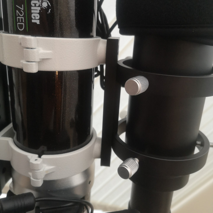 3D Printable 60mm Guide scope to Main scope Adaptor plate by Stuart Bateman