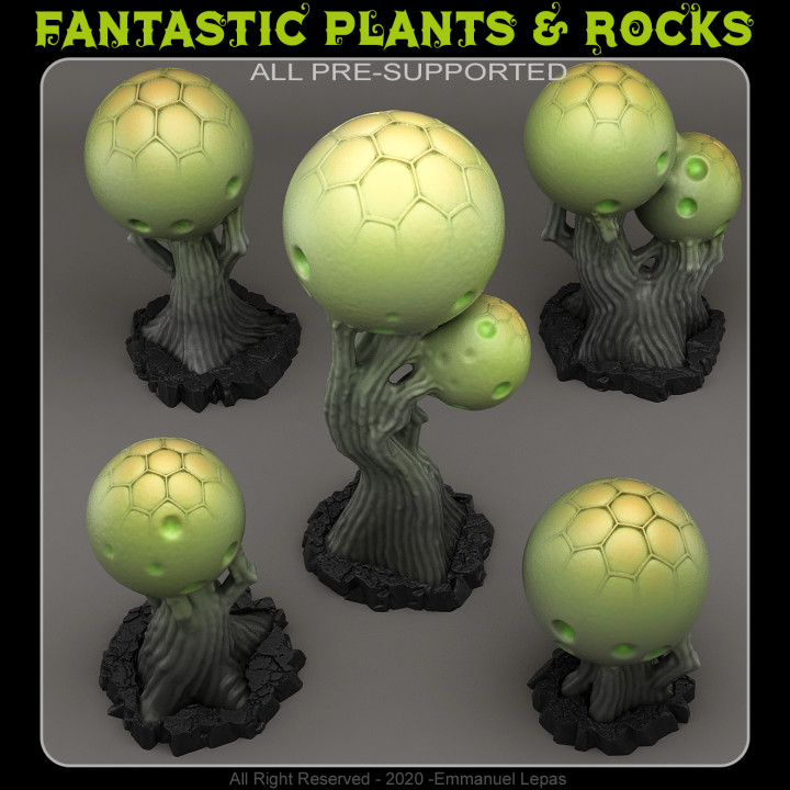 3D Printable ALIEN EGGS PLANTS by Fantastic Plants And Rocks