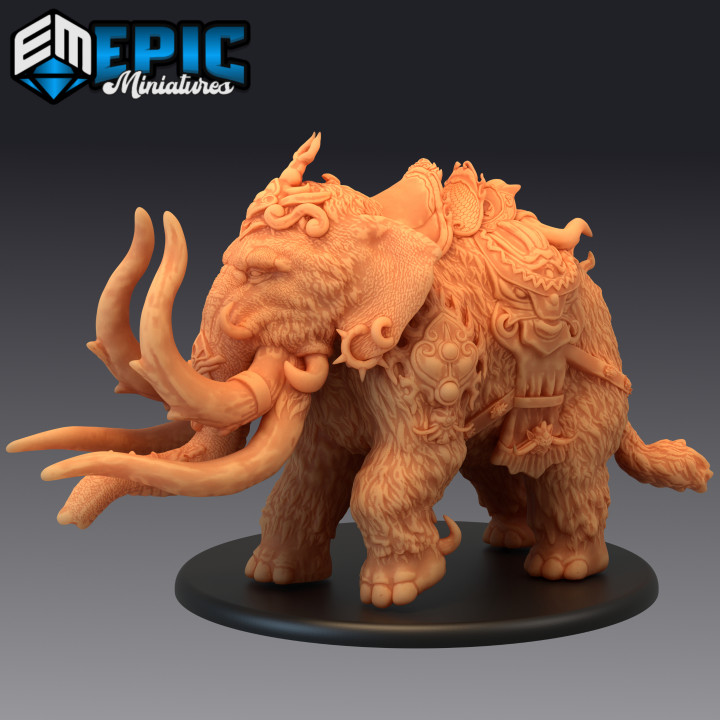 3D Printable Dire Mammoth Armored / Arctic Elephant Beast Mount / Norse ...