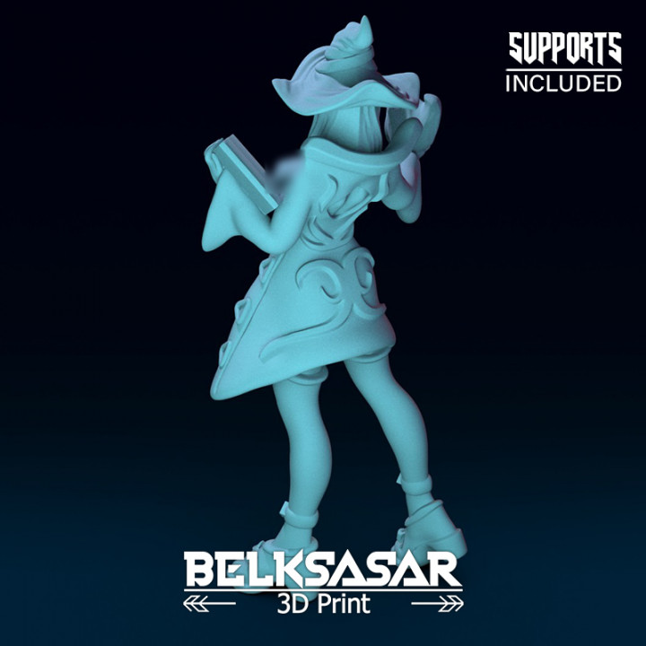 3D Printable Girl Fire Wizard Variant 2 by Belksasar