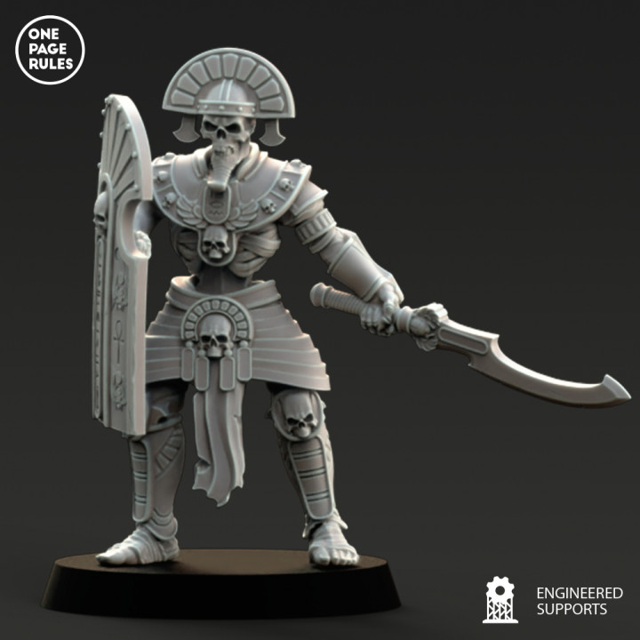 3D Printable Royal Guard - Mummified Undead by One Page Rules