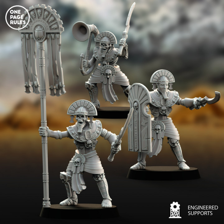 3D Printable Royal Guard - Mummified Undead by One Page Rules