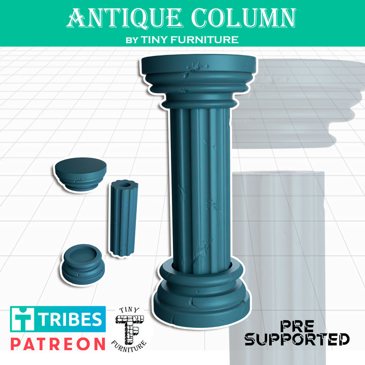 3D Printable Antique Column by Tiny Furniture