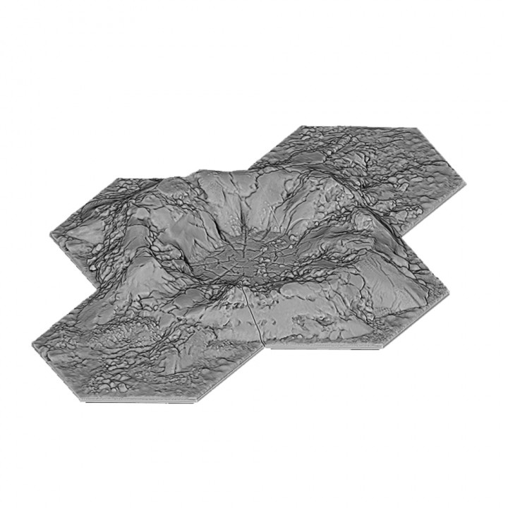 3D Printable Hexhog Tabletops: Catastrophic Craters⠀⠀⠀⠀ by Hexhog Tabletops