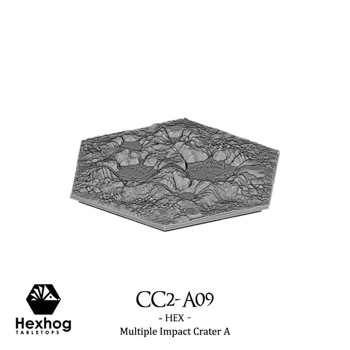 3D Printable Hexhog Tabletops: Catastrophic Craters⠀⠀⠀⠀ by Hexhog Tabletops