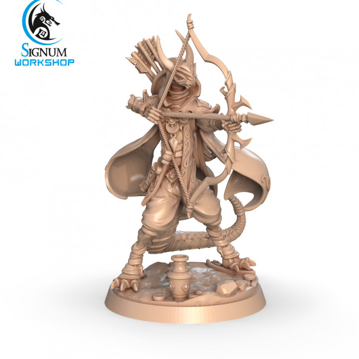 3D Printable Bakyz, the Lizardman Archer by Signum Workshop