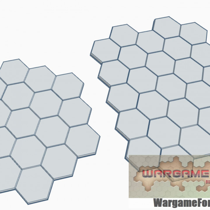 3D Printable Blank 19 and 27 Hex Tile Clusters, Hex Map Scale by ...