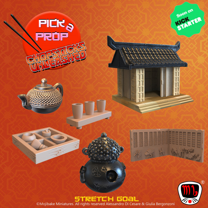 3D Printable Tea ceremony props (Pick A Prop! Chopstick Unleashed!) by ...