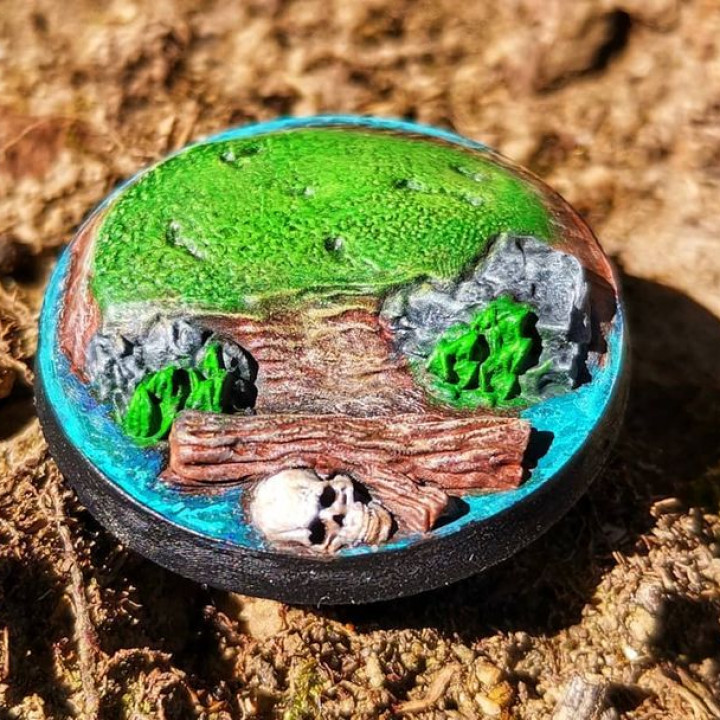 3D Print of Swamp Base (40mm Decorated Round) by AdmiralApocalypse