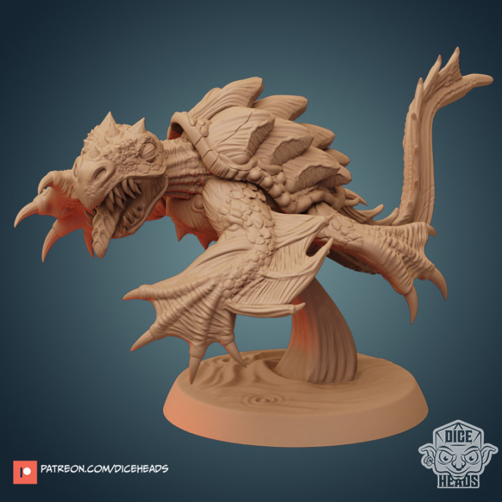 3D Printable Dragon Turtle (pre-supported included) by Dice Heads