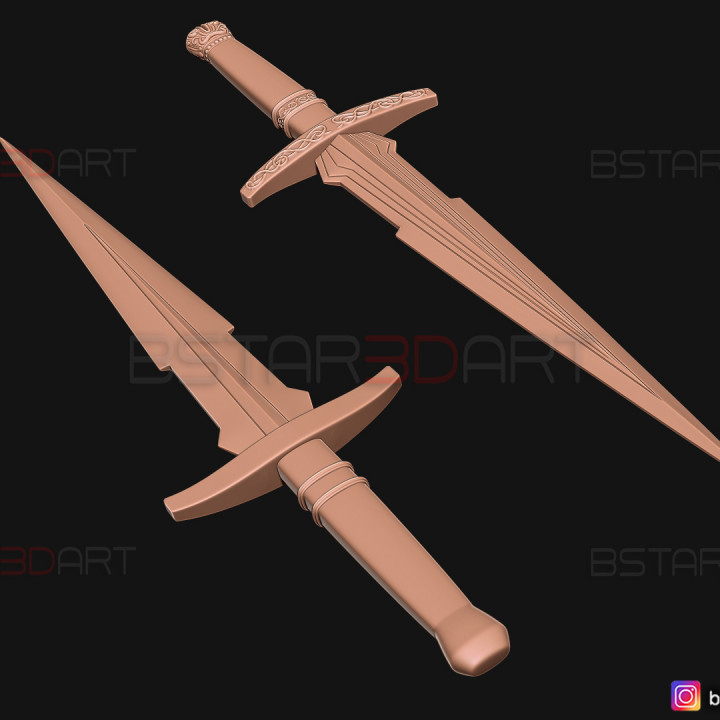 3D Printable Blades weapon - Dagger 2 versions by 3DpropsDesigns