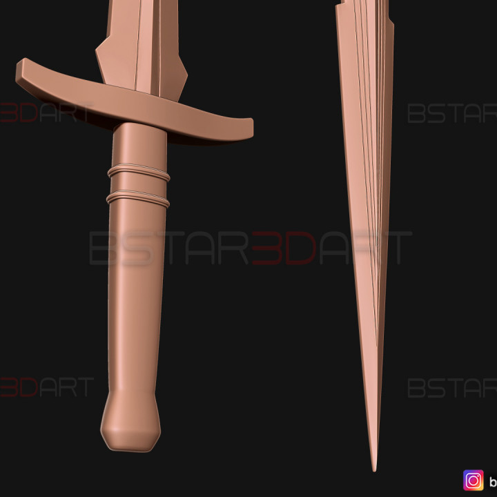 3D Printable Blades weapon - Dagger 2 versions by 3DpropsDesigns