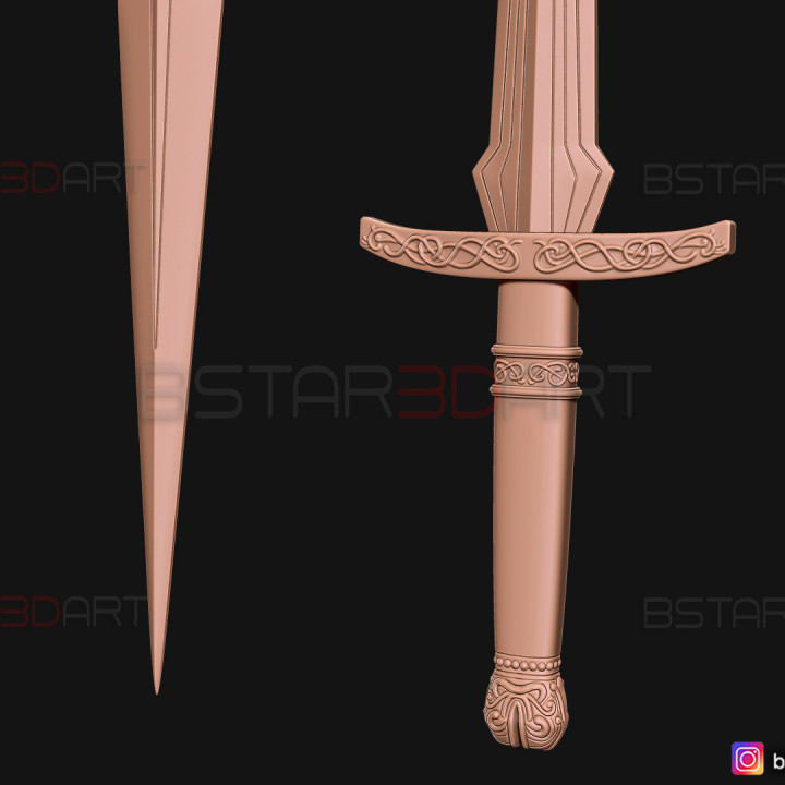 3D Printable Blades weapon - Dagger 2 versions by 3DpropsDesigns