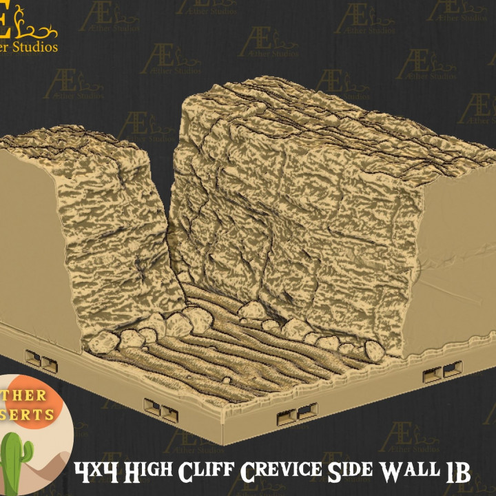 3D Printable AEDSRT01 - Rocky Cliffs, Streams, & Gulches by Aether Studios