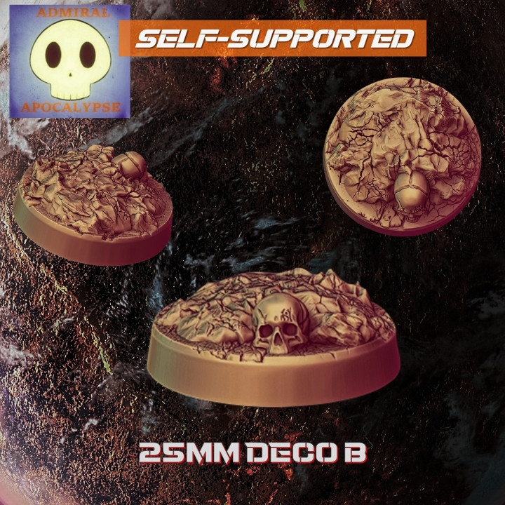 3D Printable Desert Skull Base (25mm round) by Admiral Apocalypse