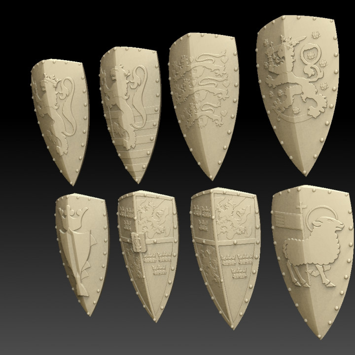 3D Printable Shield Pack Scandinavia by Sharedog Miniatures