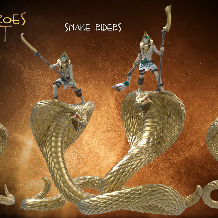 3D Printable Snake Riders by Heroes Infinite