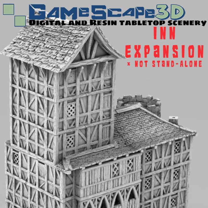 3D Printable Inn Expansion **Not a Stand alone Model** by GameScape3D