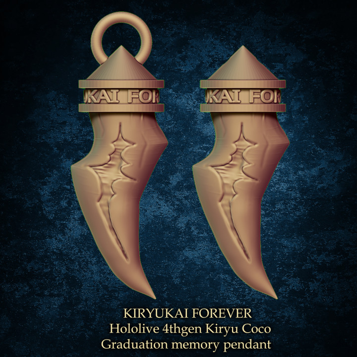 3D Printable "Kiryukai forever" Kiryu coco graduation memorial pendant hololive 4th gen by ...