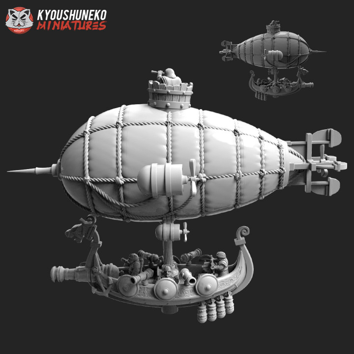 3D Printable Dwarf Airship (Crew not Included) by Kyoushuneko Miniatures