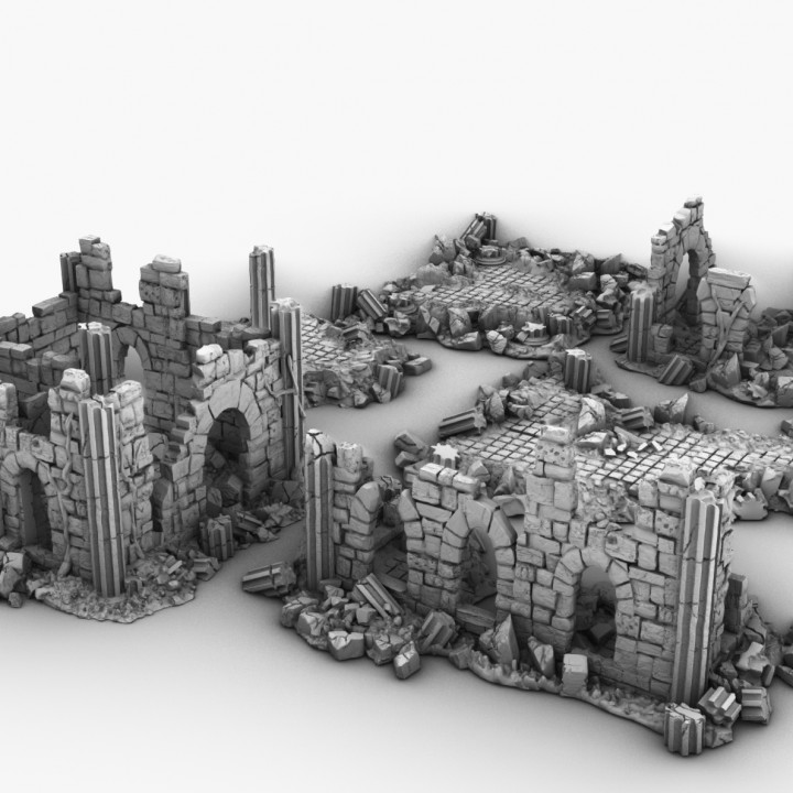 3D Printable Ruins Pack II by GameScape3D