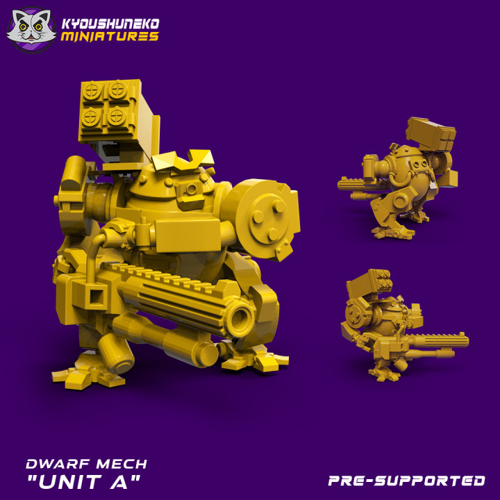 3D Printable Dwarf Mech A by Kyoushuneko Miniatures