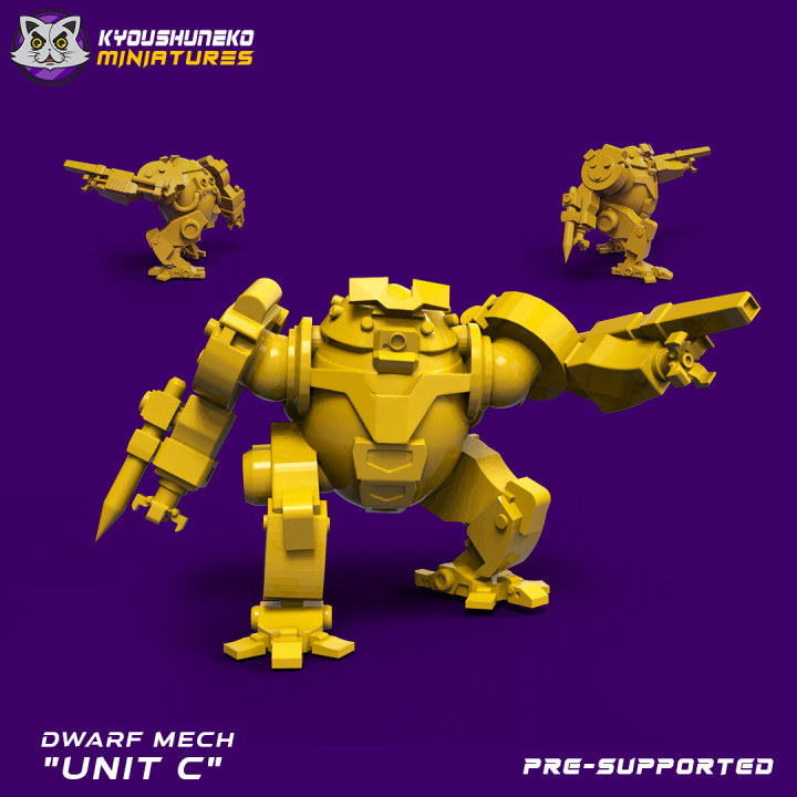 3D Printable Dwarf Mech C by Kyoushuneko Miniatures