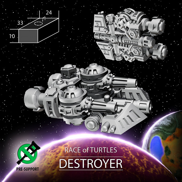3D Printable DESTROYER for Turtle Race by ИVAN