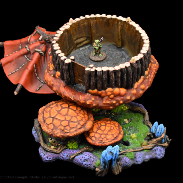 3d Printable Goblin Mushroom House And Lilly Pad Walkway By Gamescape3d