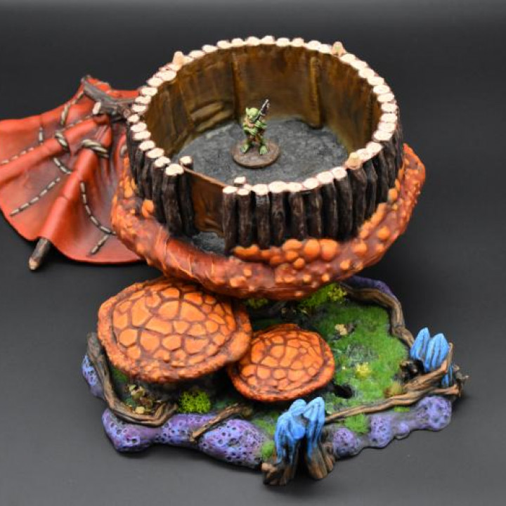 3d Printable Goblin Mushroom House And Lilly Pad Walkway By Gamescape3d