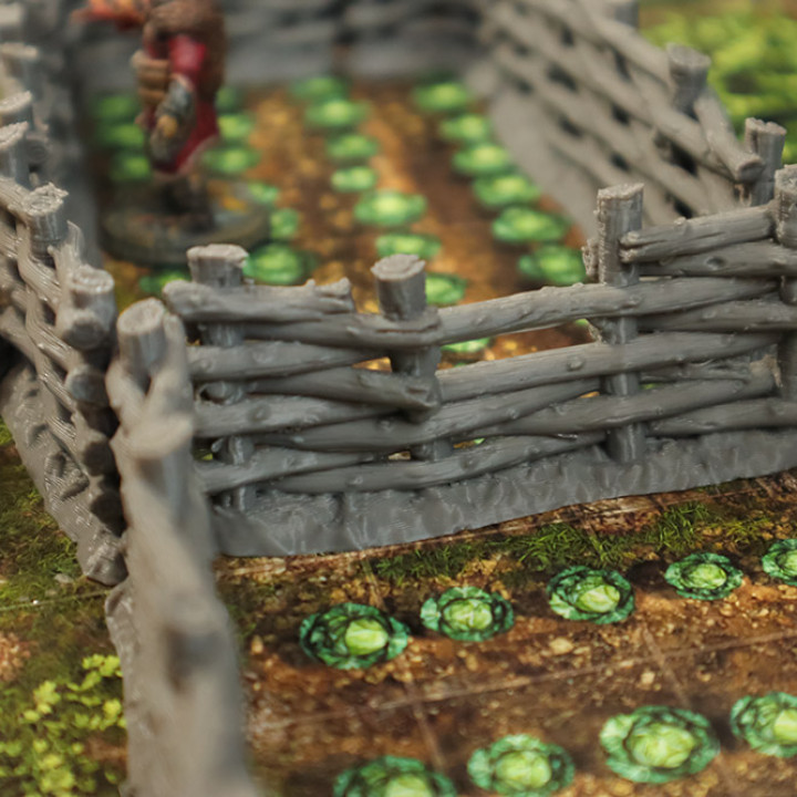 3D Printable Wooden and Stone Fences by Black Scrolls Games