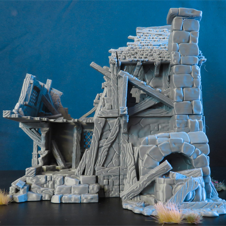 3D Printable Ruined Blacksmith by Black Scrolls Games
