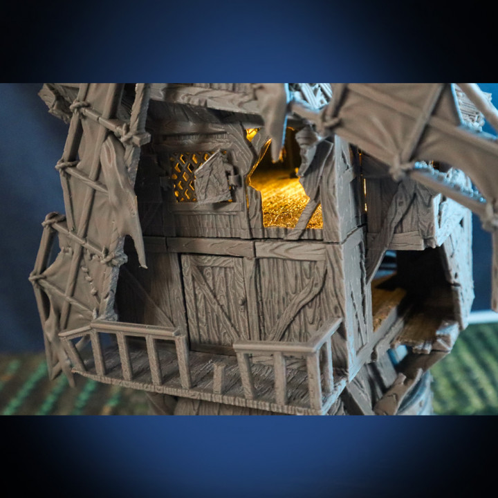 3D Printable Ruined Windmill by Black Scrolls Games