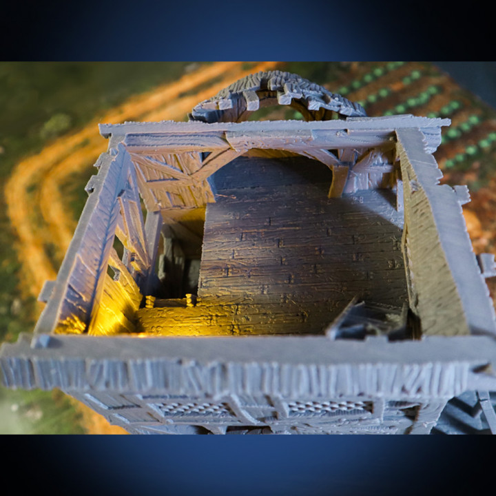3D Printable Ruined Windmill by Black Scrolls Games