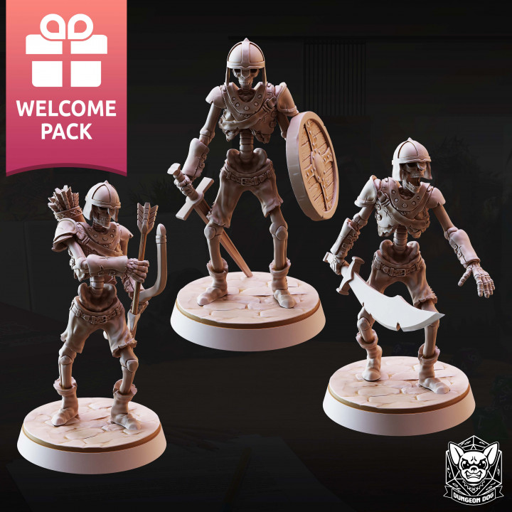 3D Printable Skeletons Light Armored by Dungeon Dog
