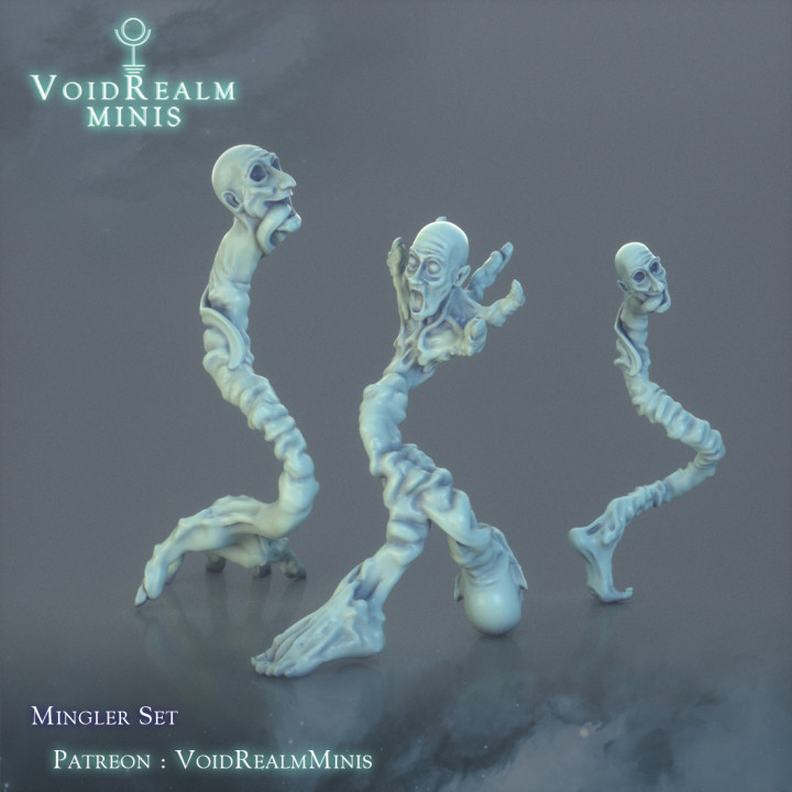 3D Printable Minglers (trio) by VoidRealm Minis