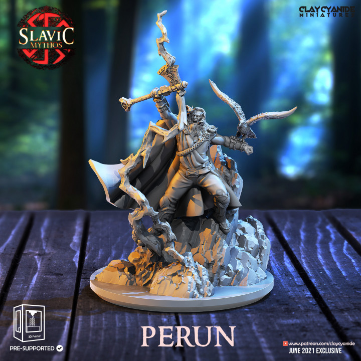 3D Printable Perun by Clay Cyanide Miniatures