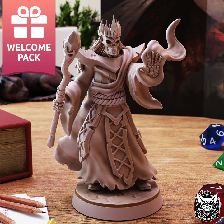 3D Printable Skeleton Lich by Dungeon Dog