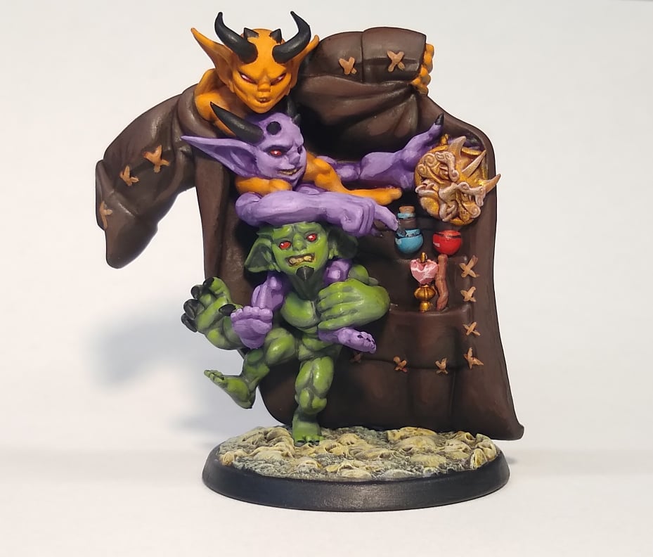 3D Printable Stack of Imps, with coat version! by Twin Goddess Miniatures