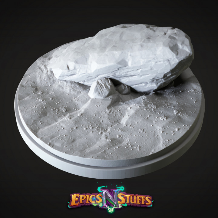 3D Printable Rocky Miniature Bases - Pre-Supported by Epics N Stuffs