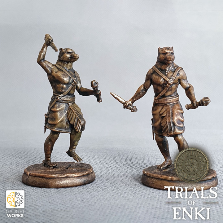 3D Printable Sumerian Wolf Demons - Ugallu or werewolf by Gadgetworks