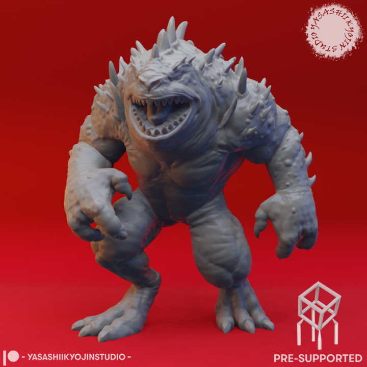 3D Printable Hezrou - Tabletop Miniature (Pre-Supported) by Yasashii Kyojin Studio