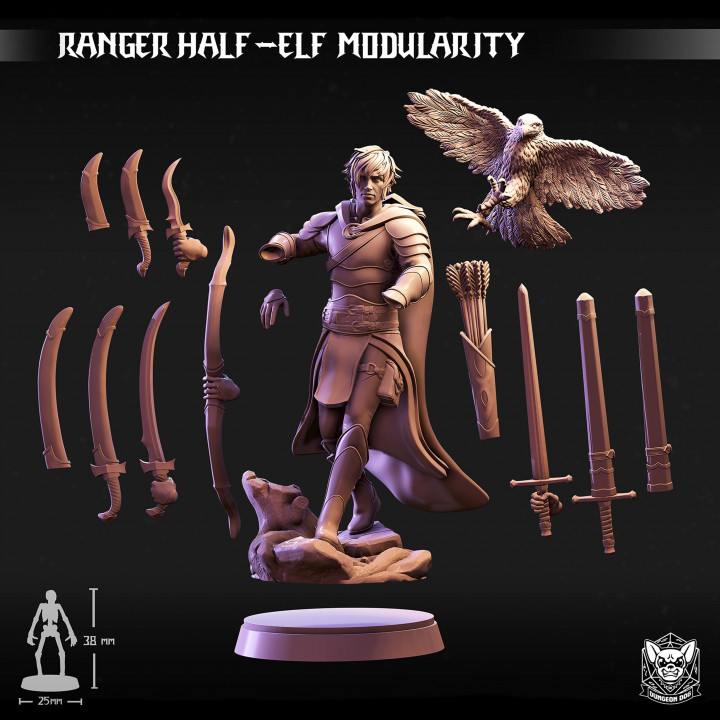 3D Printable Ranger Half -Elf by Dungeon Dog