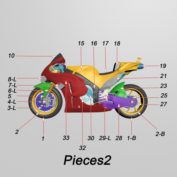 3D Printable Racing Motorcycle MotoGP Ready to Print STL File by demis ...