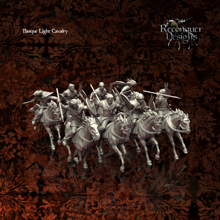 3D Printable 28mm Basque Light Cavalry by Reconquer Designs