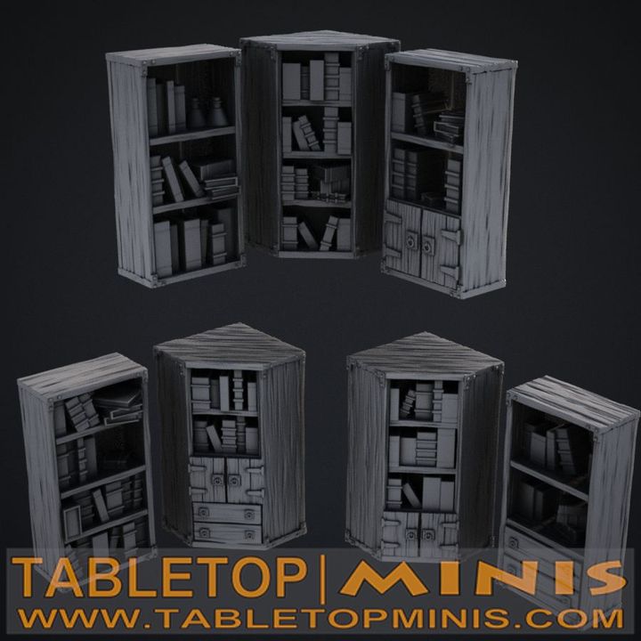 3D Printable Book Shelves by TableTopMinis