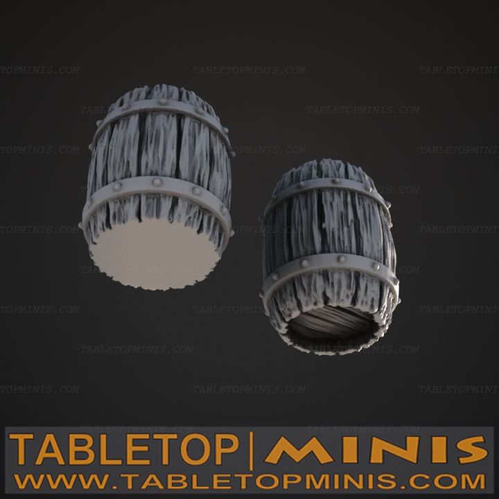 3D Printable Wooden Barrel by TableTopMinis