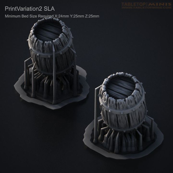 3D Printable Wooden Barrel by TableTopMinis