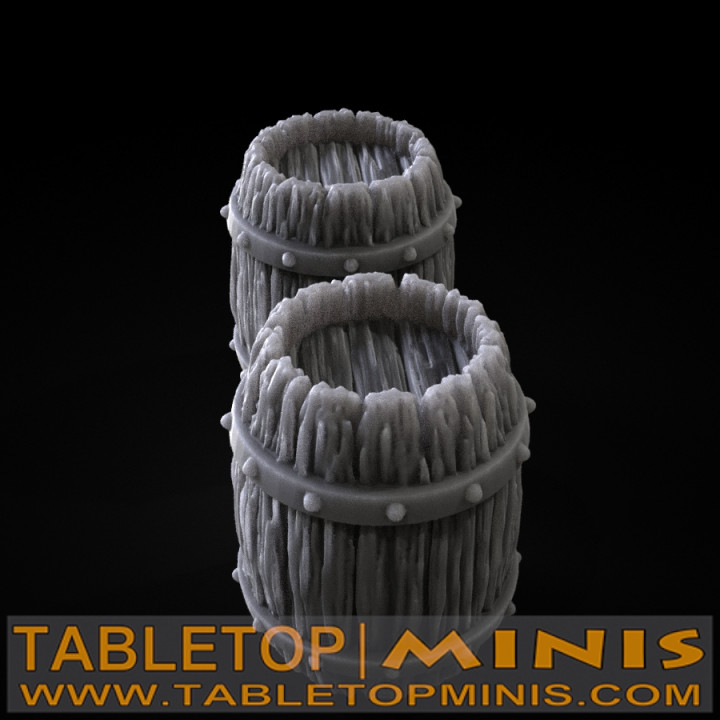 3D Printable Wooden Barrel by TableTopMinis