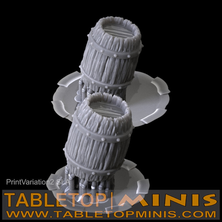 3D Printable Wooden Barrel by TableTopMinis